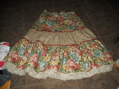 Beautiful Floral Rust Skirt SK-3 | eBay
