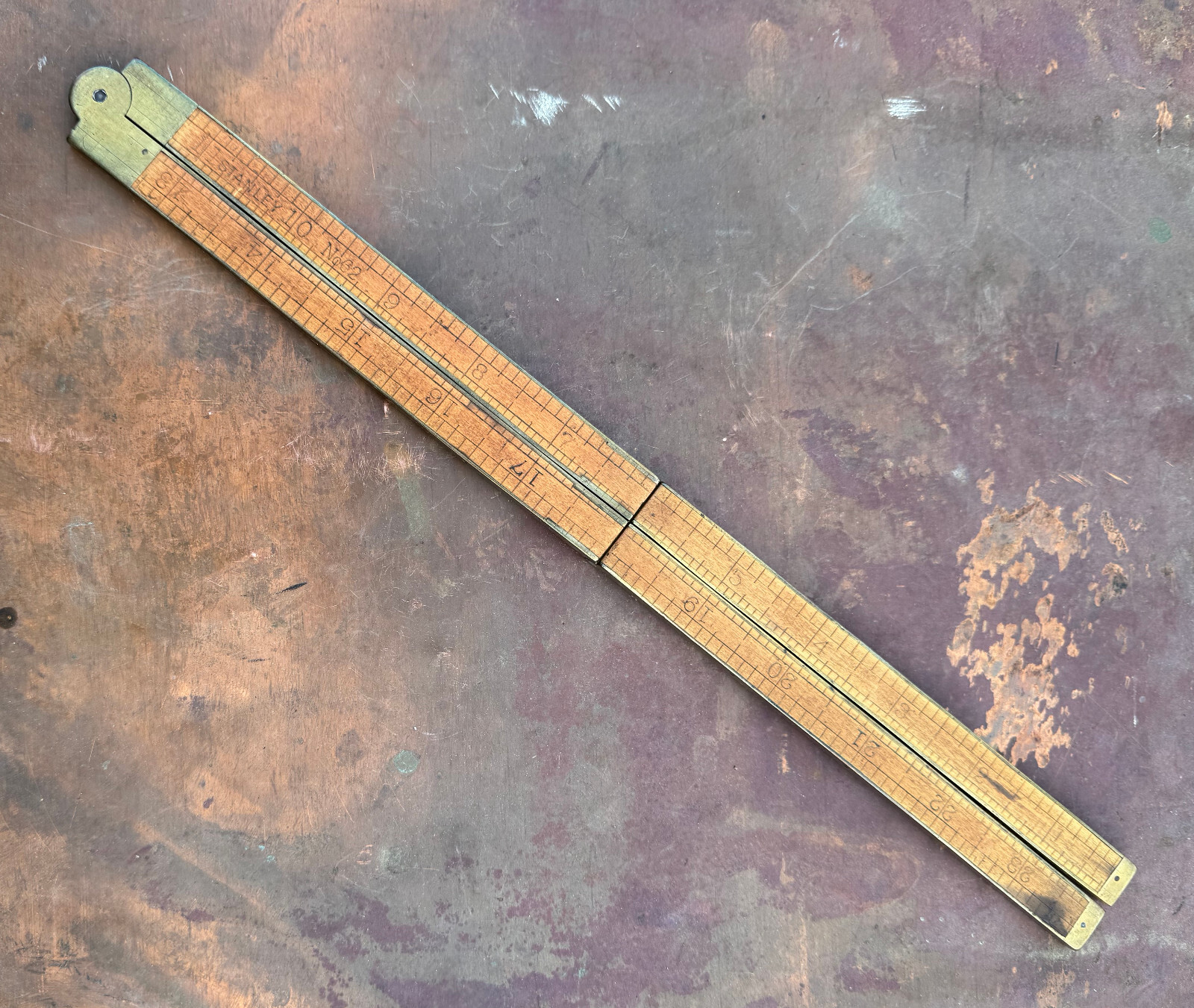Vintage STANLEY No. 62 Rule, Boxwood Brass 24" Folding Ruler | eBay