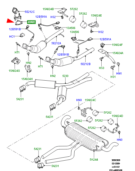 LAND ROVER DISCOVERY L319 Exhaust Pipe Gasket WCM500110 New Genuine | eBay