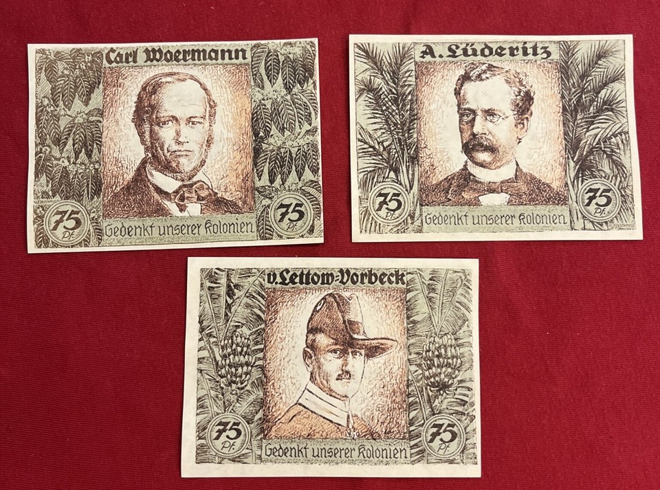 Nazi German Colonial Notgeld Banknotes Currency Lot WWII WW2 Third ...