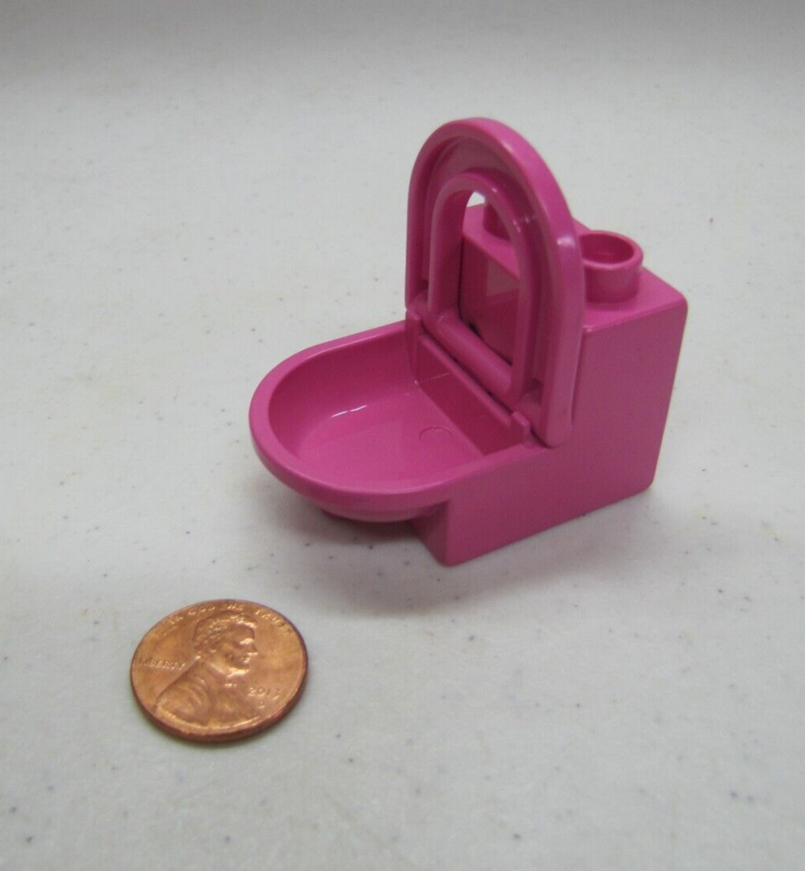 Lego Duplo Solid Pink Bathroom Toilet For House Bath Room Potty Bath ...