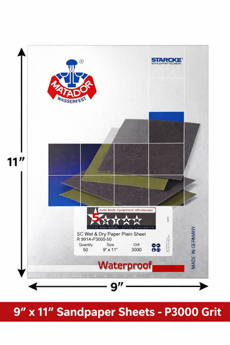 9" x 11" P3000 Wet Dry Sandpaper Sheets Auto Body Paint Finishing 50 ...