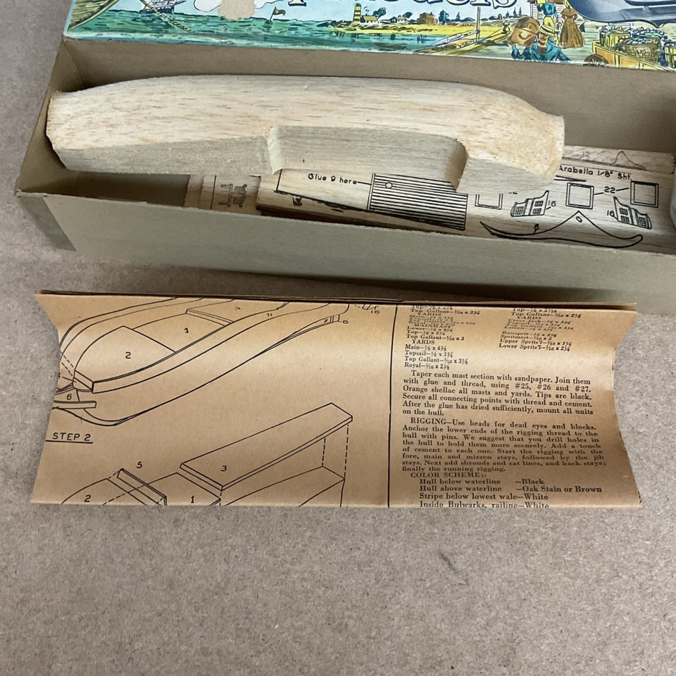 Vintage Ideal Models Arabella No. 1518 Historic Ship Models Wood Model ...