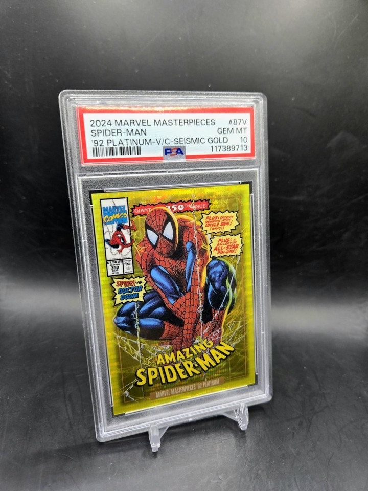 92 Marvel masterpieces 2024 platinum Spider-Man gold seismic PSA Gem 10 ...