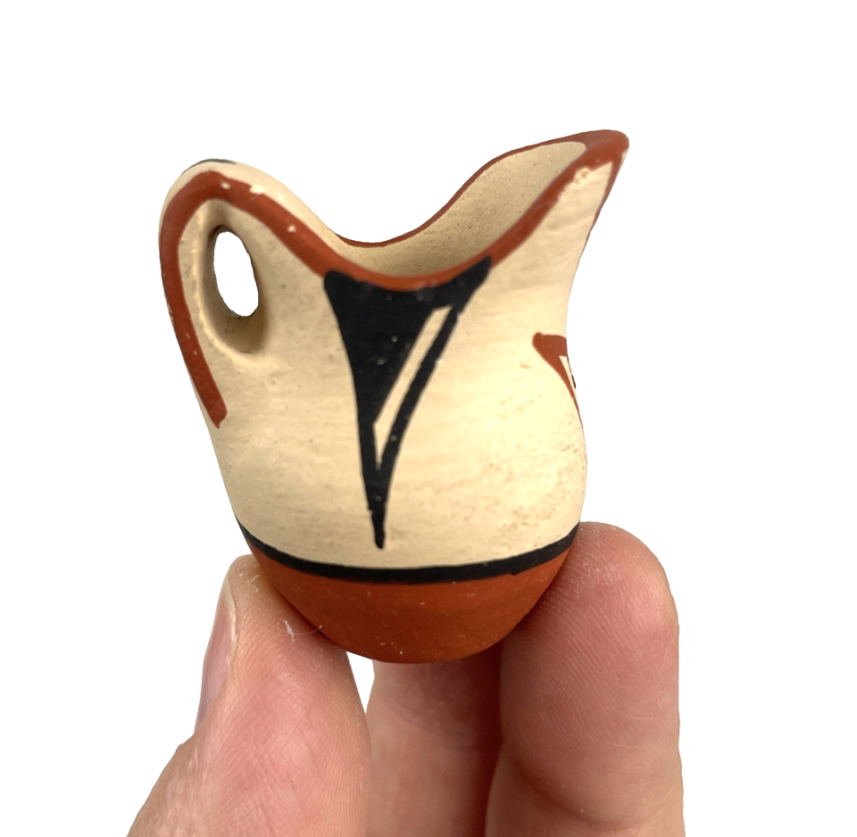VTG Native American Jemez Pueblo Miniature Pottery Jug VC Virginia ...