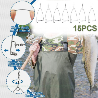 15pcs Automatic Fishing Spring Device Stainless Steel Spring Loaded ...
