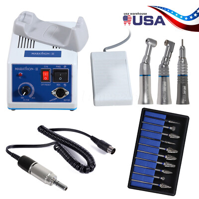 Dental Lab Micromotor Marathon Polisher Machine/35K RPM Handpiece/10x ...
