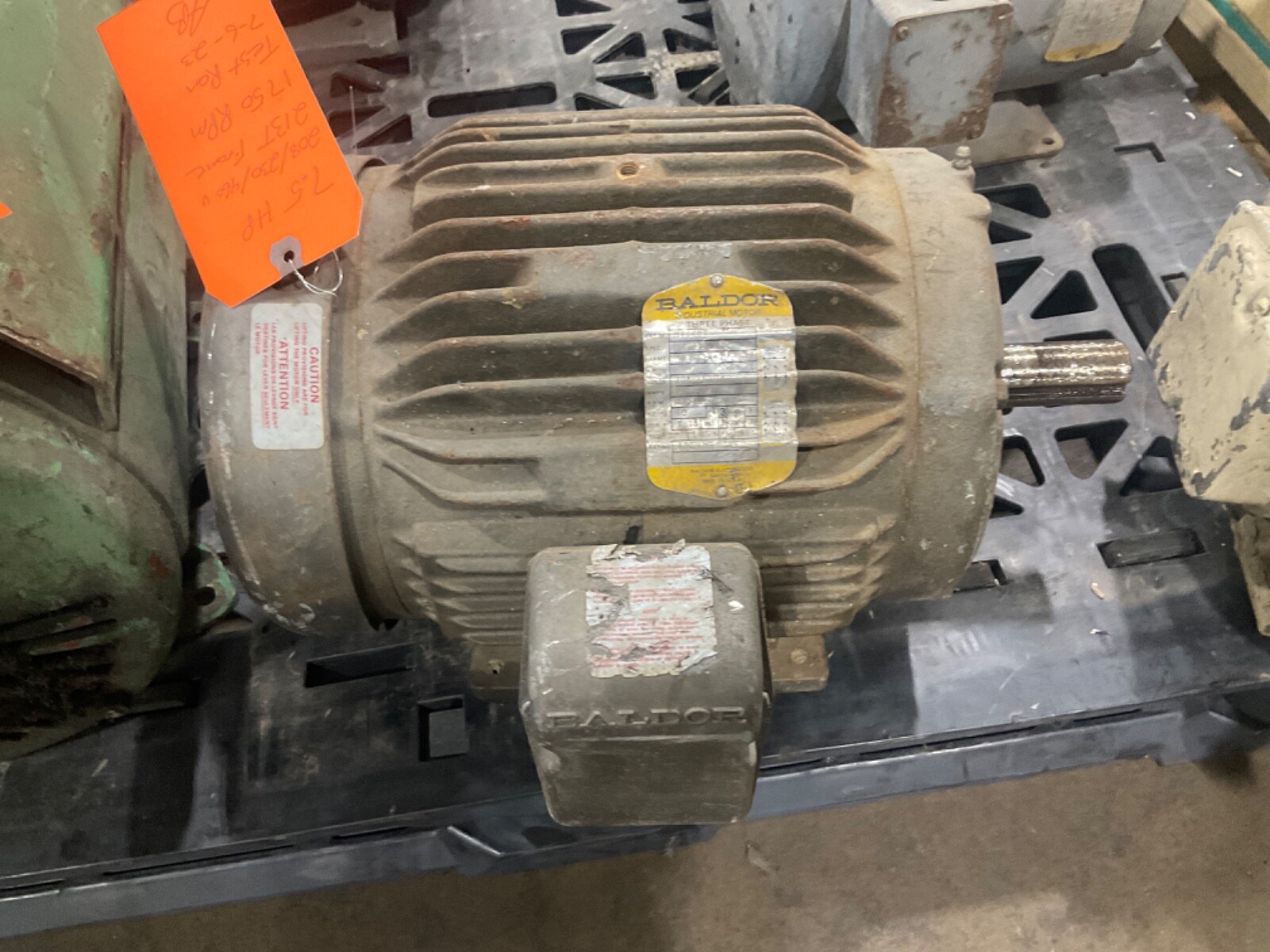 BALDOR M3770T ELECTRIC MOTOR 213T FRAME 7-1/2HP 1750RPM 3PH 208-230 ...