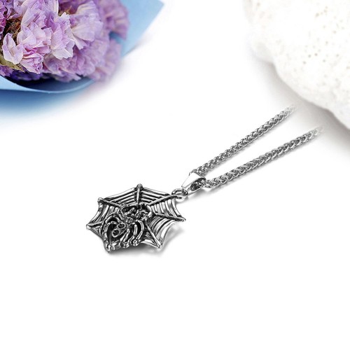 27in Punk Spider Web Cobweb Pendant Chain Necklace Halloween Gift for ...
