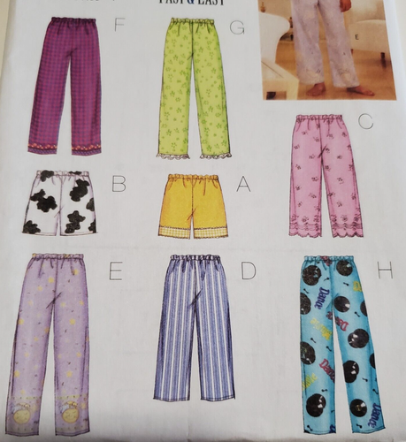 Butterick 3314 Pajamas Pants Shorts Top Pattern Plus Size 16 - 22 for ...