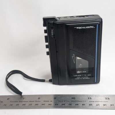 Realistic Black Minisette 20 Model No 14-1055A Voice Actuated Cassette ...