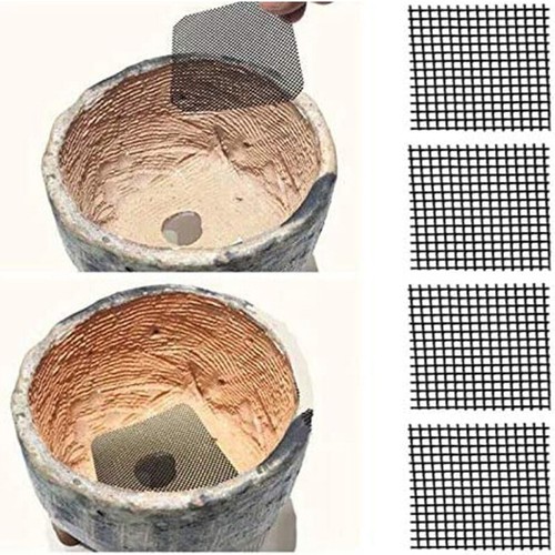 50Pcs/Pack Square Soil Grid Mat Flowerpot Hole Mesh Mats Bonsai Basin ...