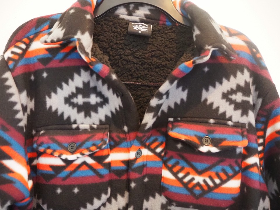 Apparel Collection Deluxe Sherpa Lined Aztec Southwestern Men's Shacket ...