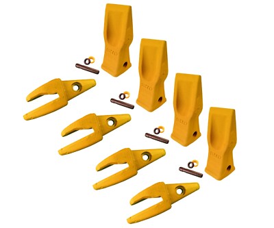 4 CAT Style Backhoe Bucket Shanks 1" Lip, Abrasion Teeth 4T-2203, 119 ...