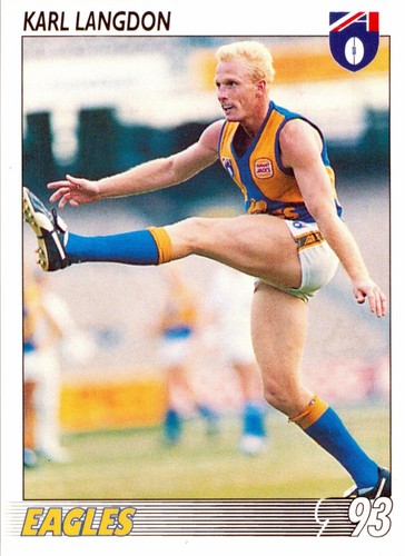 1993 WEST COAST EAGLES AFL Card KARL LANGDON | eBay