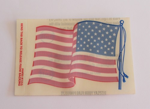 1968 VINTAGE ORIGINAL GULF OIL U.S.A. FLAG STICKER WINDOW DECAL NOS GAS ...