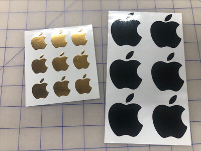Set of 9 Small Apple logo Vinyl Decals Phone Laptop Car Window Stickers ...