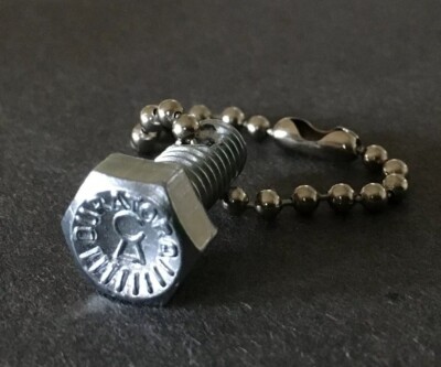 DURATORQ Stainless Steel Bolt Keychain Key Ring Metal Fob Bead Chain ...
