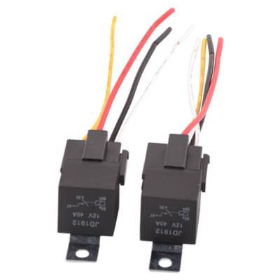 2 Pack 12V 30/40 Amp 4-Pin SPST Automotive Relay 4 Wires & Harness ...
