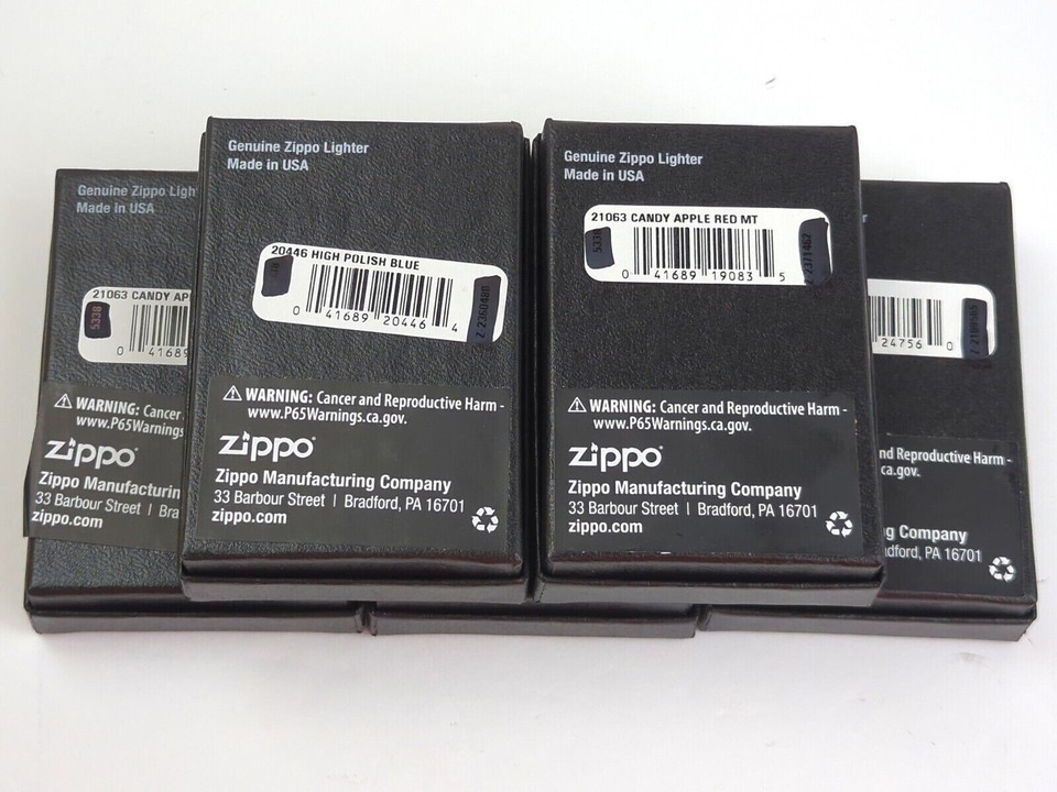 5 Empty ZIPPO Lighter Gift Boxes (Black) w/ Papers Perfect Condition 5 ...