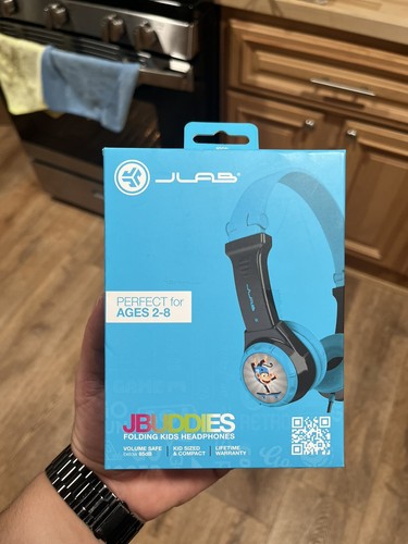 JLAB JBuddies Folding Kids Headphones For Kids Blue/Black - NEW BOX E6D ...