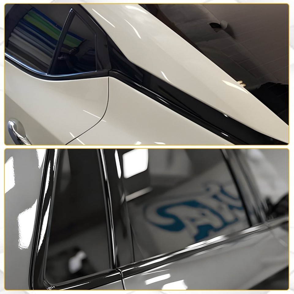 1PCS Car De-Chroming Vinyl Wrap+Spreader 5M*3CM 197*1IN Gloss Black ...