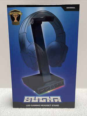 RGB Glowing Bugha LED Gaming Headset Stand w/ 4 USB Ports & Phone ...