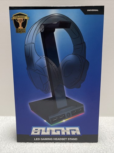 RGB Glowing Bugha LED Gaming Headset Stand w/ 4 USB Ports & Phone ...