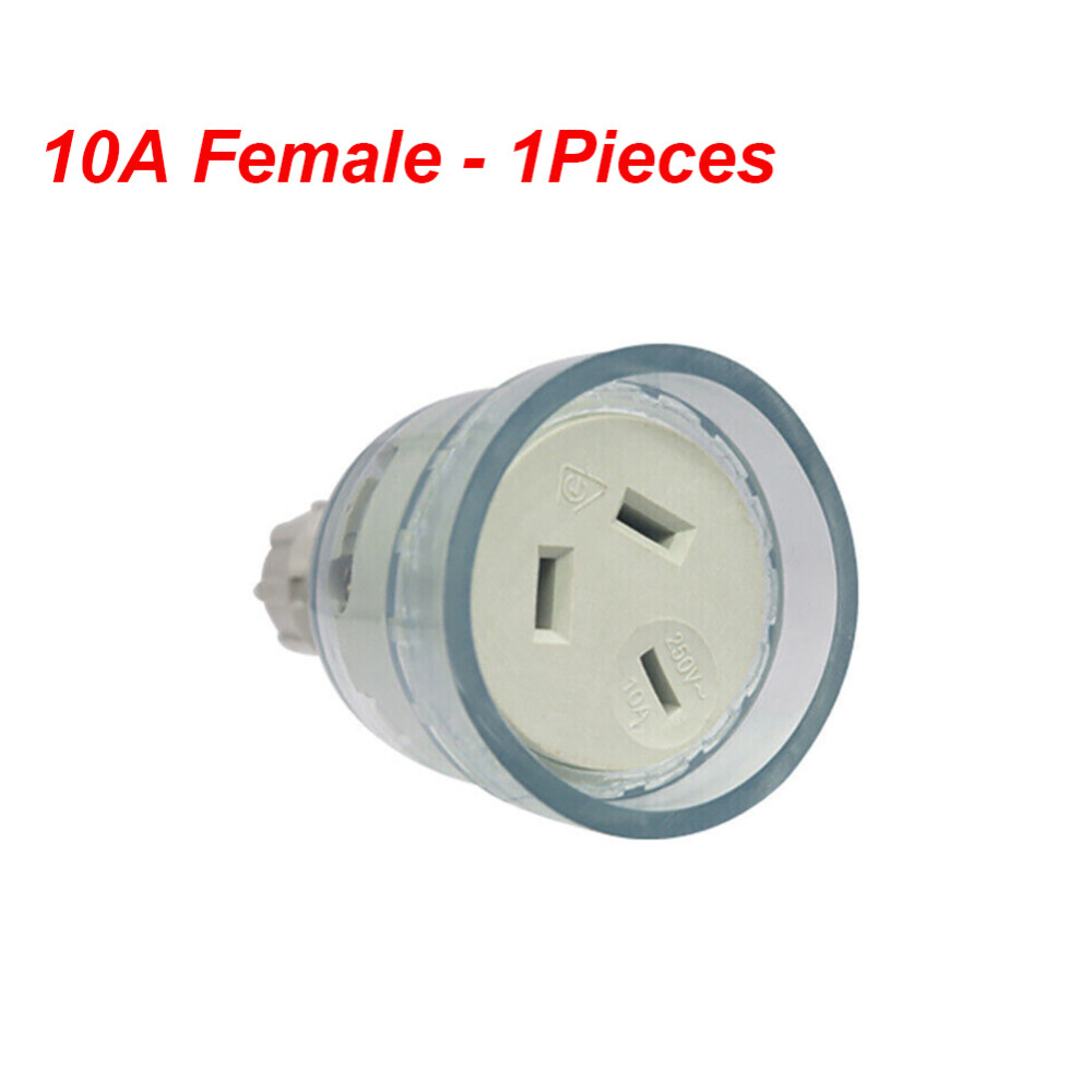 3 Pin Male Plug Female Socket 10A 10amp 15A Clear Electrical Cable 240V ...