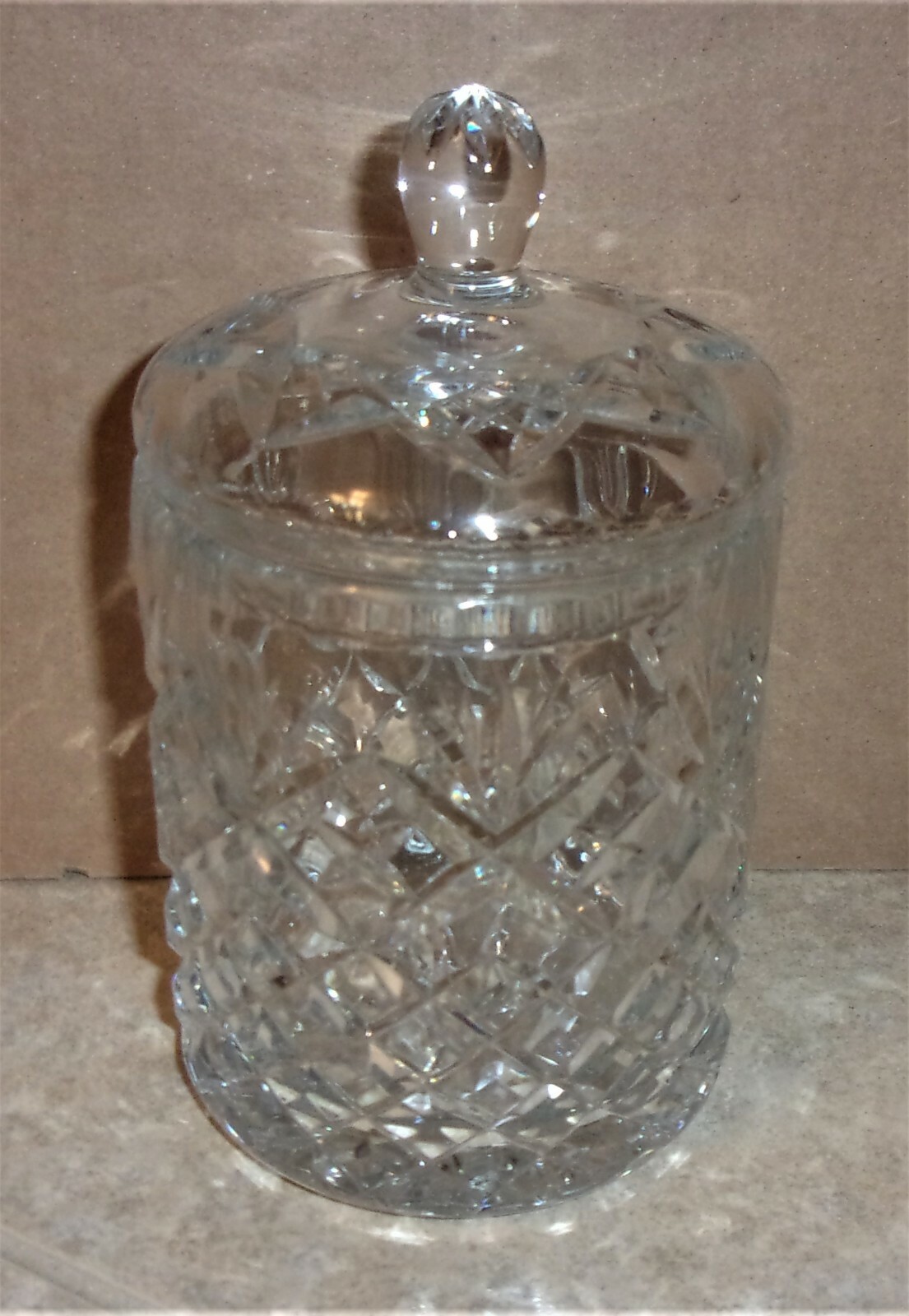 POLAND Crystal Clear Heavy Covered Glass Candy Jar With Label | eBay