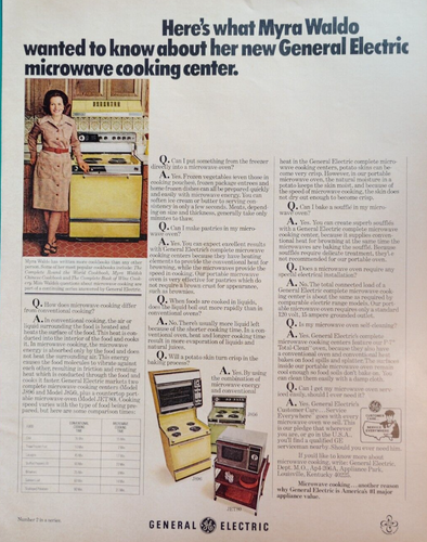 Vintage 1970's Advertisement General Electric GE Microwave Cooking ...