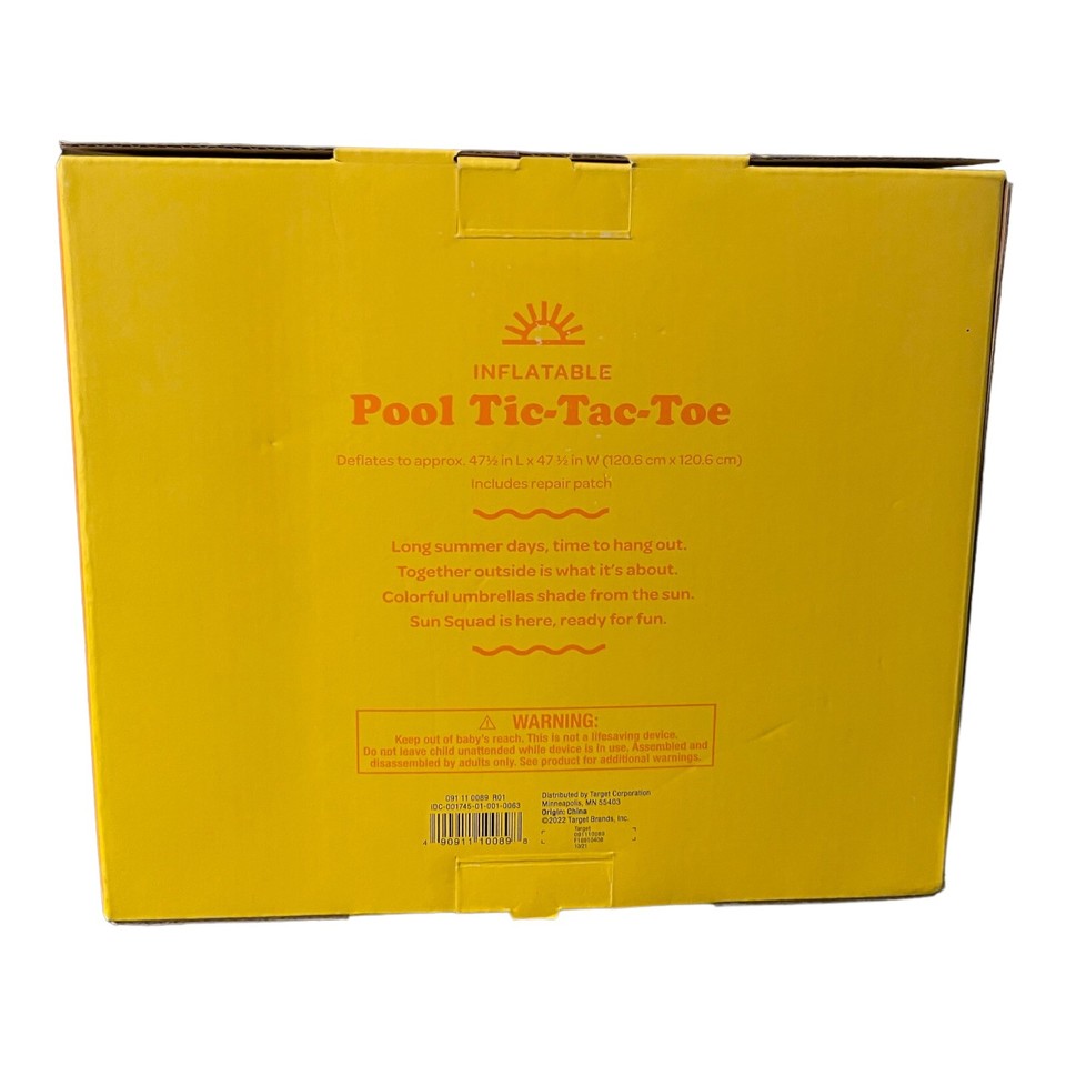 Sun Squad Inflatable~ Pool Game ~Tic Tac Toe~ 3 foot 10 in long NIB | eBay