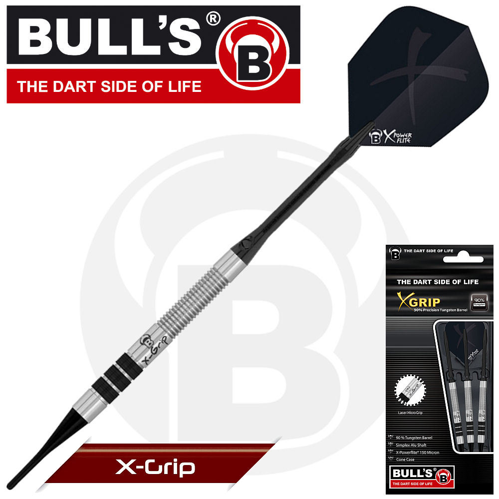 BULLS BULL´S Soft E Darts Dartset Dartsatz Dart X-Grip X1 Micro Laser ...
