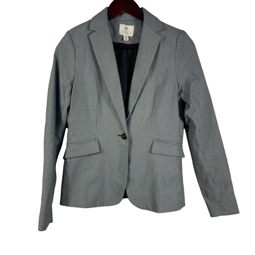 Lila Rose Women's Houndstooth Blazer Size S Black White Lined One ...