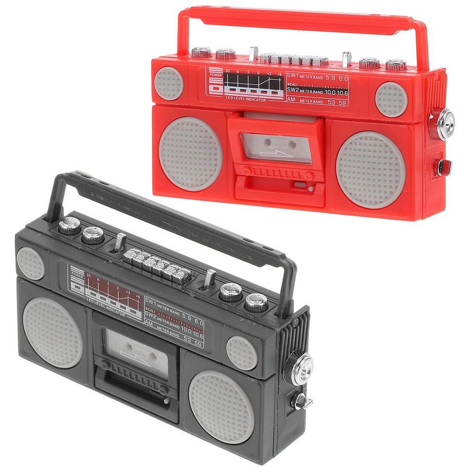2Pcs Miniature Radio Models Vintage Style Tiny Radio Figurines ...