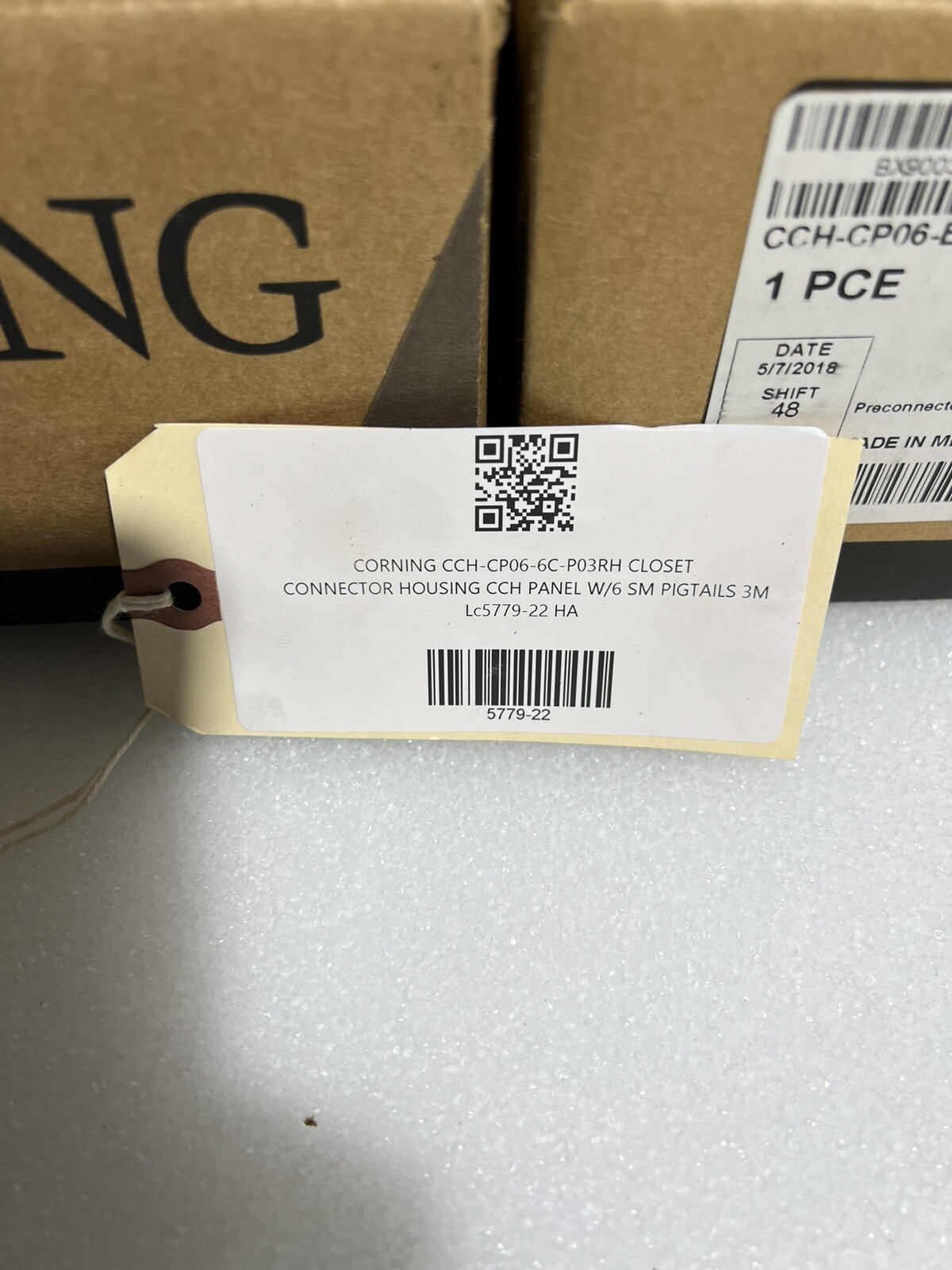 CORNING CCH-CP06-6C-P03RH CLOSET CONNECTOR HOUSING CCH PANEL W/6 SM ...