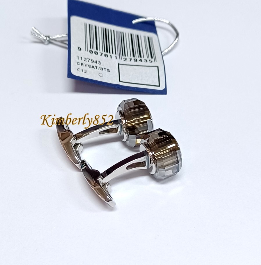 Swarovski Revolution Cufflinks Modern Screw Shape STS Satin Crystal NEW ...