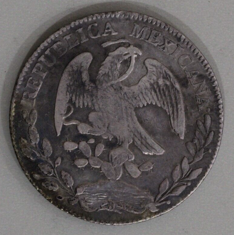 Mexico 1868-Zs Cap and Ray 8 Reales Toned - Zacatecas Mint Silver Coin ...