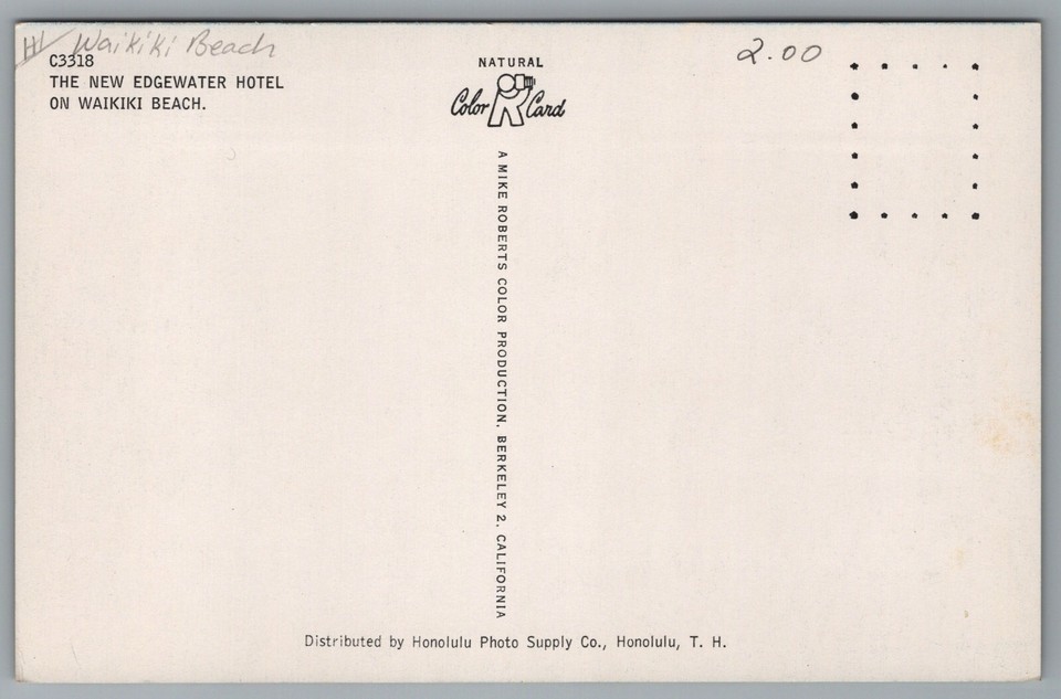 Hawaii Waikiki Beach Edgewater Hotel Swimming Pool c1950s Chrome ...