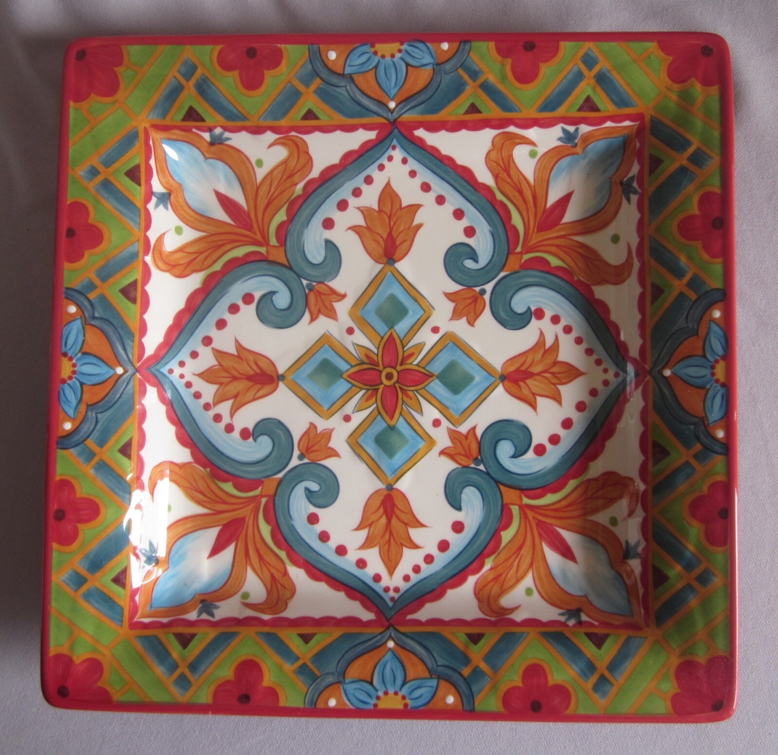 Square Dinner Plate Tabletops Unlimited Espana Pasha Pattern 10 5/8" | eBay
