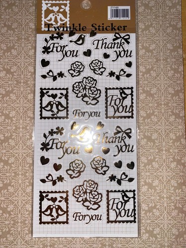 *TWINKLE STICKERS Brand GOLD New Clear Sticker Sheet Junk Journal FOR ...