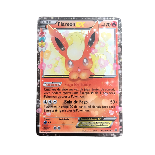 Card Pokémon Portuguese - Flareon Ex RC6/RC32 - Generations Ultra Rare ...