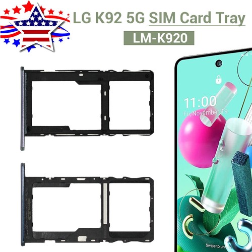 New Gray SIM Card Tray TF SD Slot Holder Replacement Parts For LG K92 ...