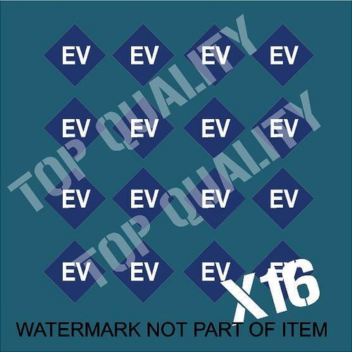 EV ELECTRIC VEHICLE NUMBER PLATE STICKER DECAL X16 GARAGE WORKSHOP CAR ...