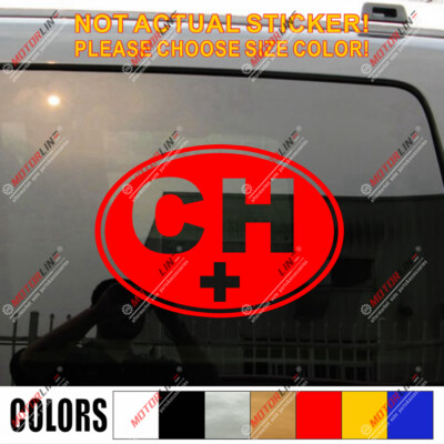 Swiss Switzerland CH Oval Country Code Car Decal Sticker | eBay