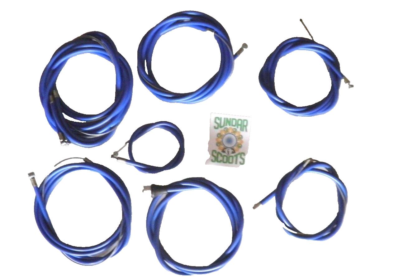 FULL LAMBRETTA GP/DL BLUE CABLE KIT WITH INDIAN SPEEDO CONNECTION | eBay