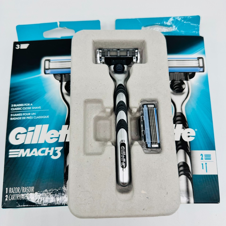 Gillette Mach3 Razor 1 Razor Handle + 2 Blade Refills 3PK Total ...