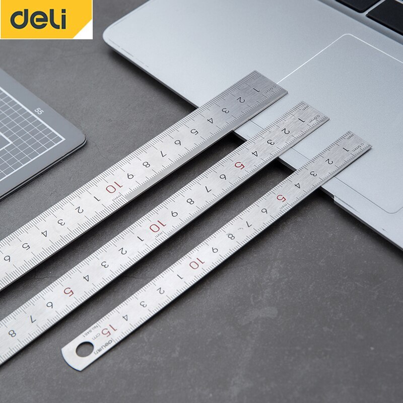 Stainless Steel Straight Ruler Precision Flat Thick Metal Measuring ...