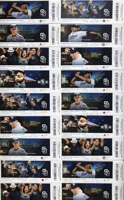 2011-2012-2013-2014-2015-2016 San Diego Padres Season Ticket Stubs ...