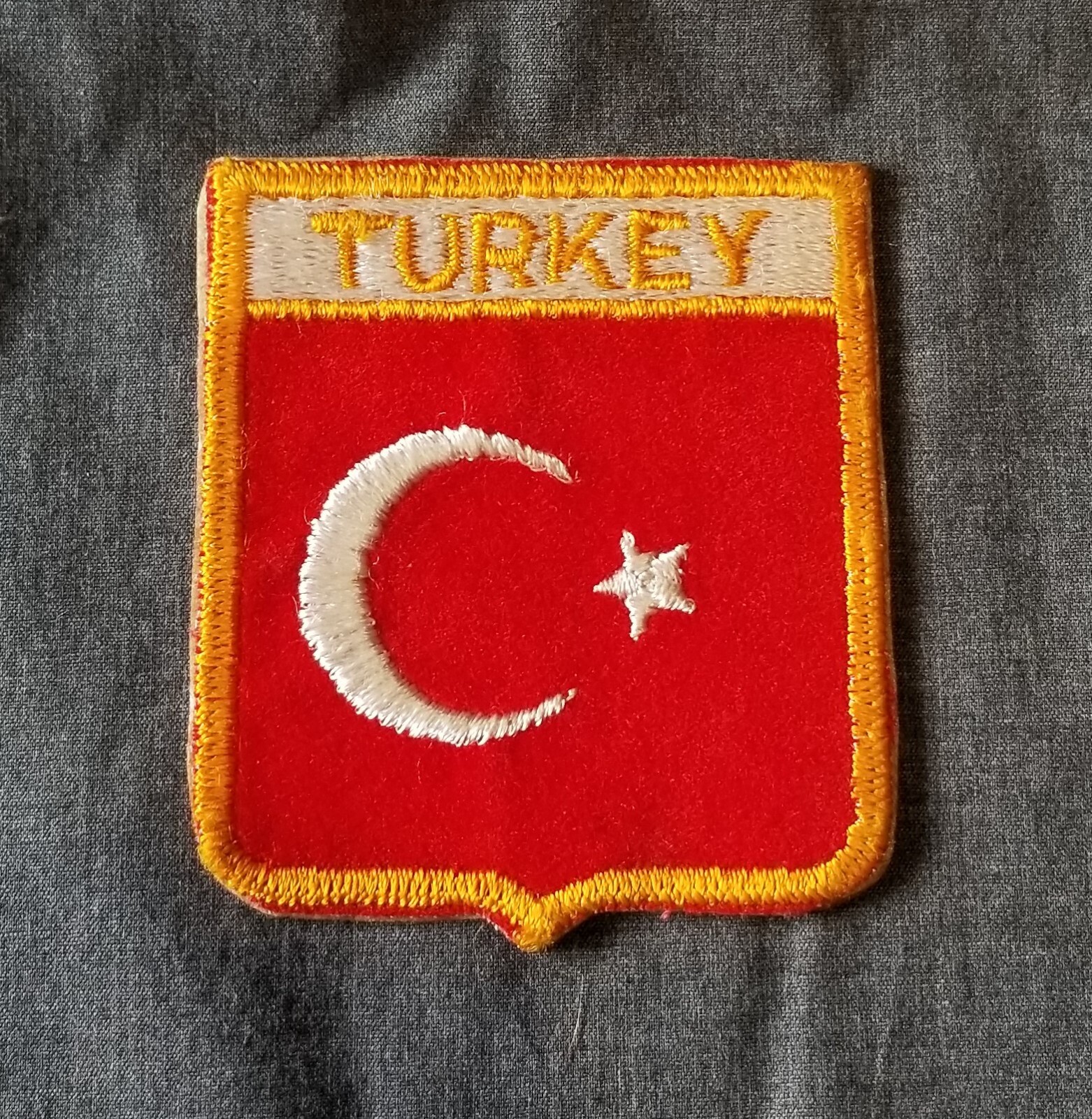 LMH Badge Patch TURKEY Flag Banner TURKISH Crest White Star & Crescent ...
